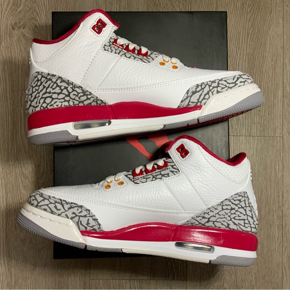 Jordan | Shoes | Air Jordan 3 Retro Cardinal Red Gs 222 Size 65y8w ...